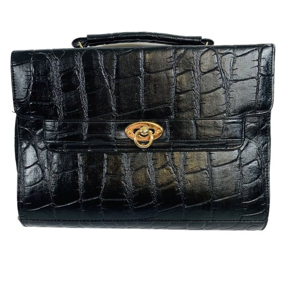 JACKSON | Bags | Vintage Jackson Black Faux Crocodile Embossed ...